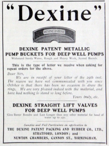 Dexine Patent Packing and Rubber Co - Graces Guide
