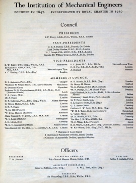 1950 Institution of Mechanical Engineers: Council - Graces Guide