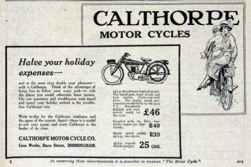 Calthorpe Motor Co: Motorcycles - Graces Guide
