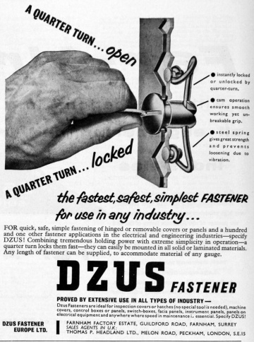 Dzus Fastener Europe - Graces Guide