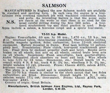 British Salmson Aero Engines - Graces Guide