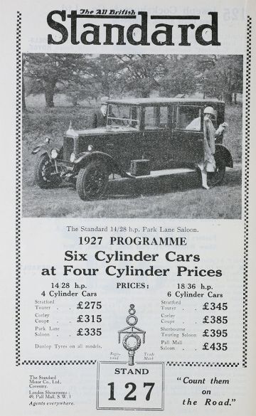 Standard Motor Co: Cars - Graces Guide