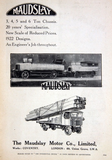 Maudslay Motor Co: Lorries - Graces Guide