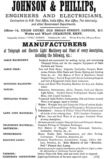 Johnson and Phillips - Graces Guide