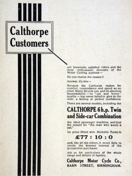Calthorpe Motor Co: Motorcycles - Graces Guide