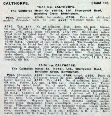 Calthorpe Motor Co - Graces Guide