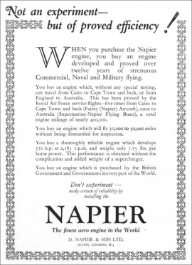 Napier: Aircraft Engines - Graces Guide