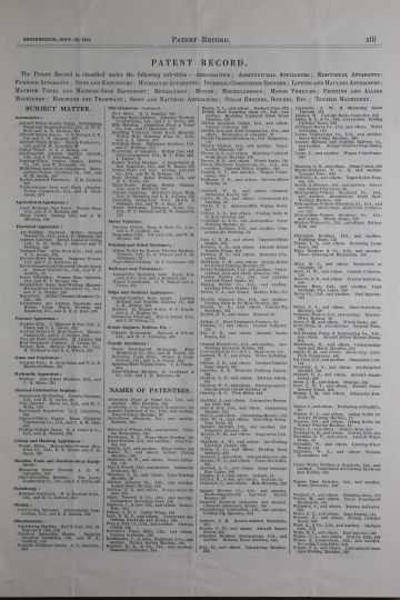 Engineering 1947 Jan-Jun: Index: Patent Record - Graces Guide
