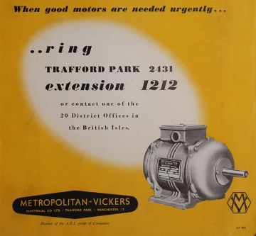 Metropolitan-Vickers: Electric Motors - Graces Guide