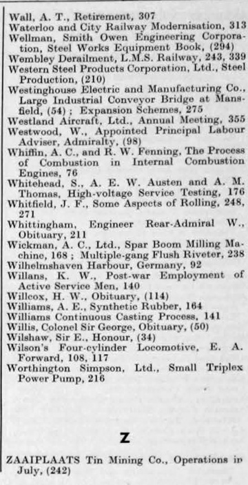 The Engineer 1940 Jul-Dec: Index - Graces Guide