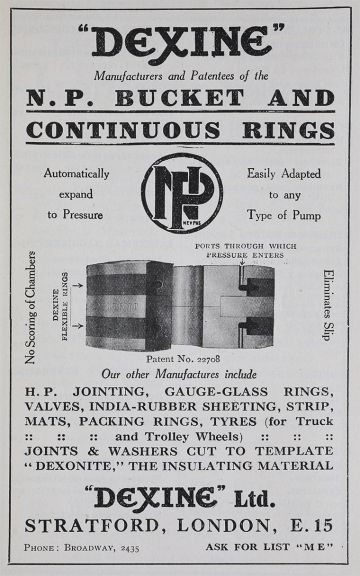 Dexine Patent Packing and Rubber Co - Graces Guide