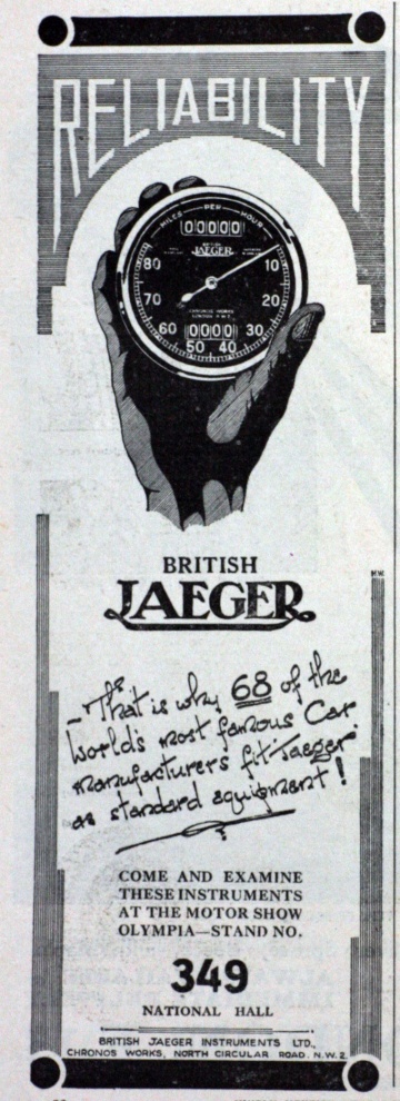 British Jaeger Instruments - Graces Guide