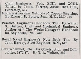 Engineering 1888 Jul-Dec: Index: Literature - Graces Guide