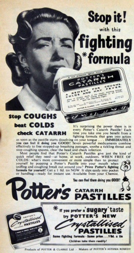 Potter's Catarrh Pastilles - Graces Guide