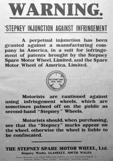 Stepney Spare Motor Wheel - Graces Guide