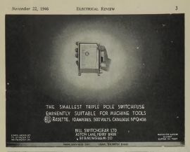 Bill Switchgear - Graces Guide